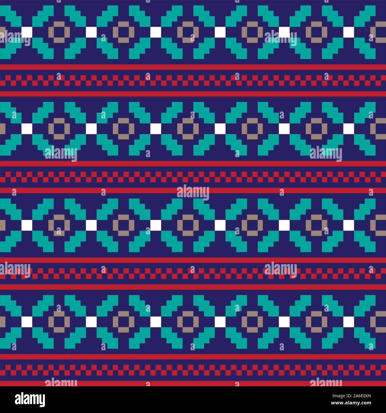 Classic Modern Fair isle Floral Seamless Print Background in Vector ...