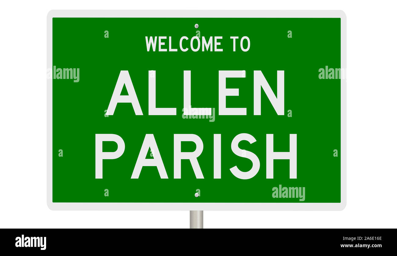 Rendering of a green 3d sign for Allen Parish Stock Photo - Alamy