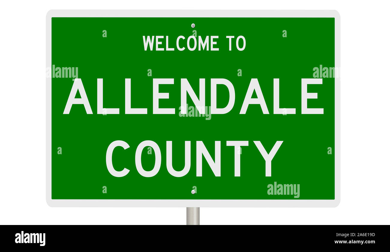 Rendering of a green 3d sign for Allendale County Stock Photo - Alamy