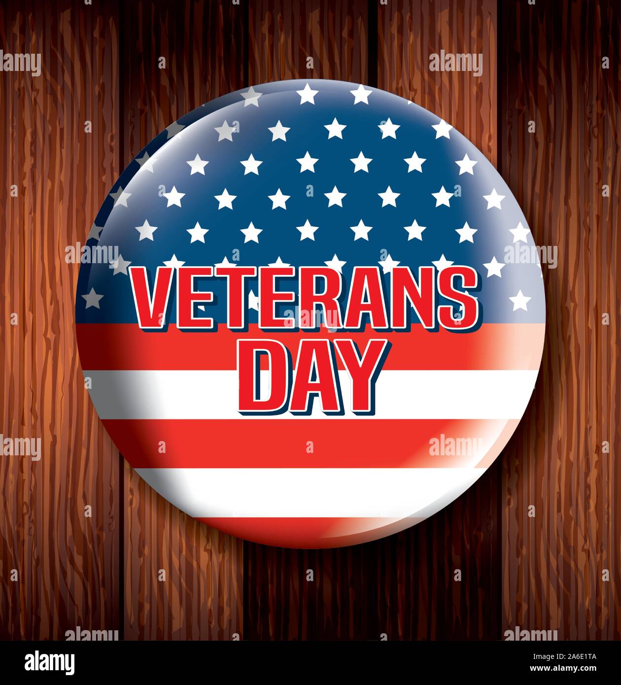frame circular of veterans day in wooden background Stock Vector Image ...