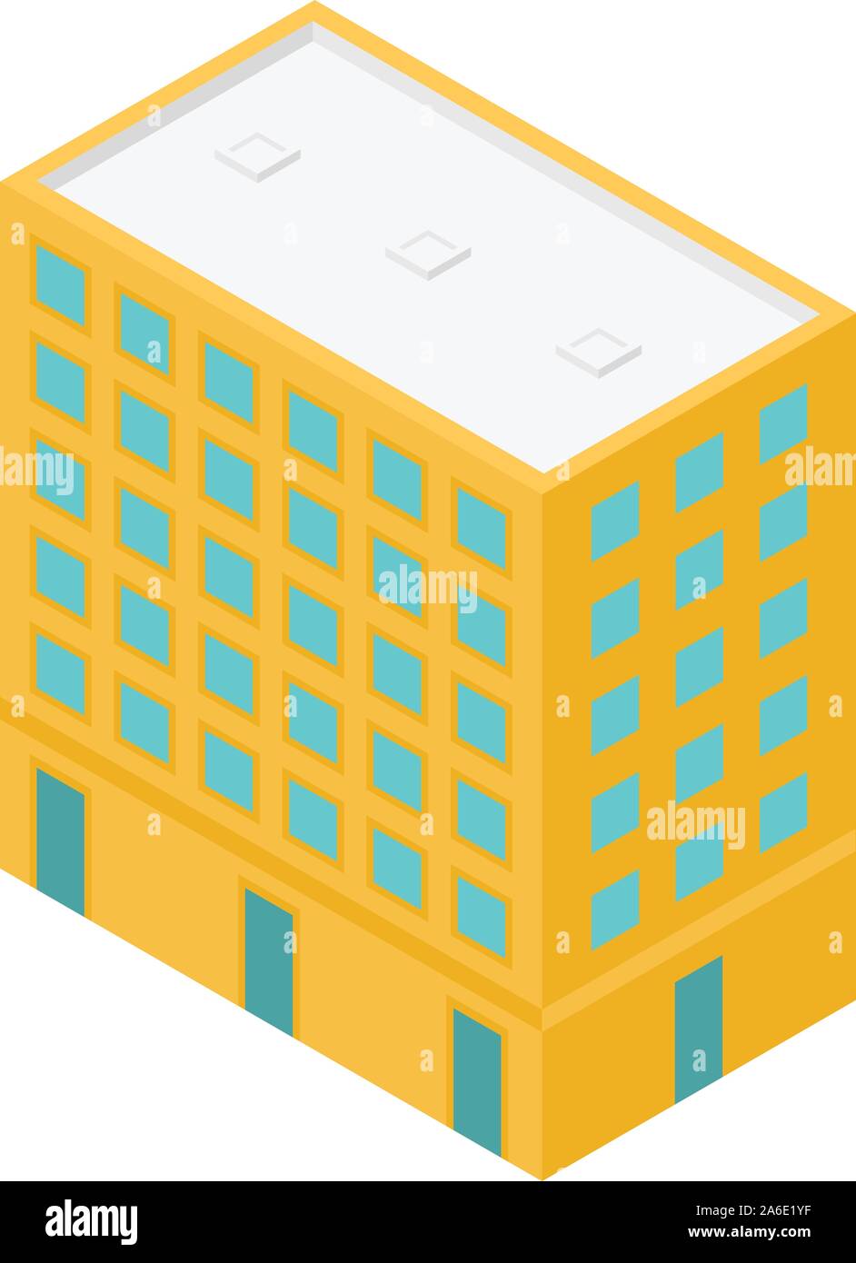 Yellow city building icon, isometric style Stock Vector Image & Art - Alamy