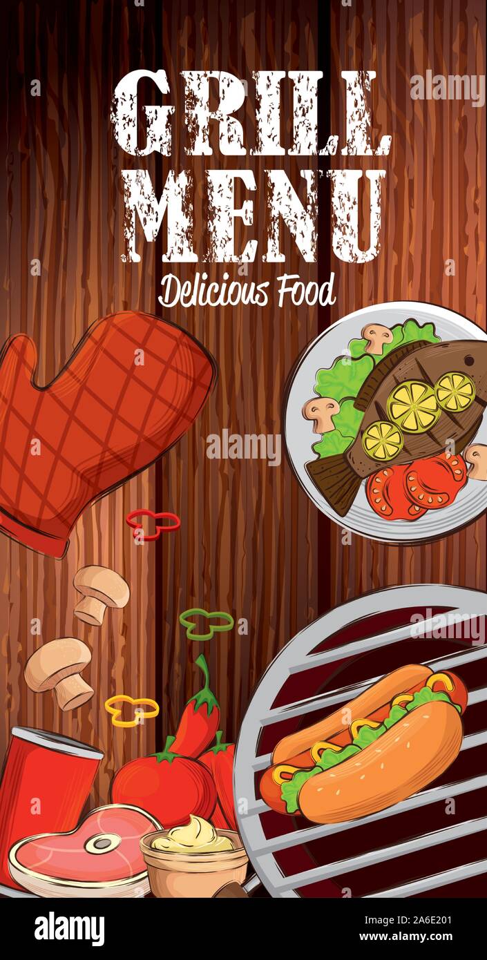 Delicious grilled vegetables in Stock Vector Images - Alamy