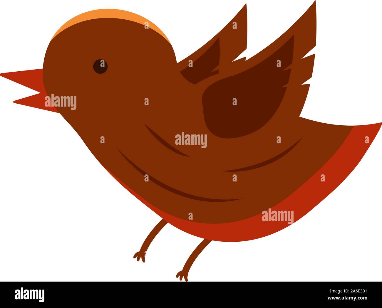 Flying little bird tweets. Cute colorful illustration. Icon Stock ...