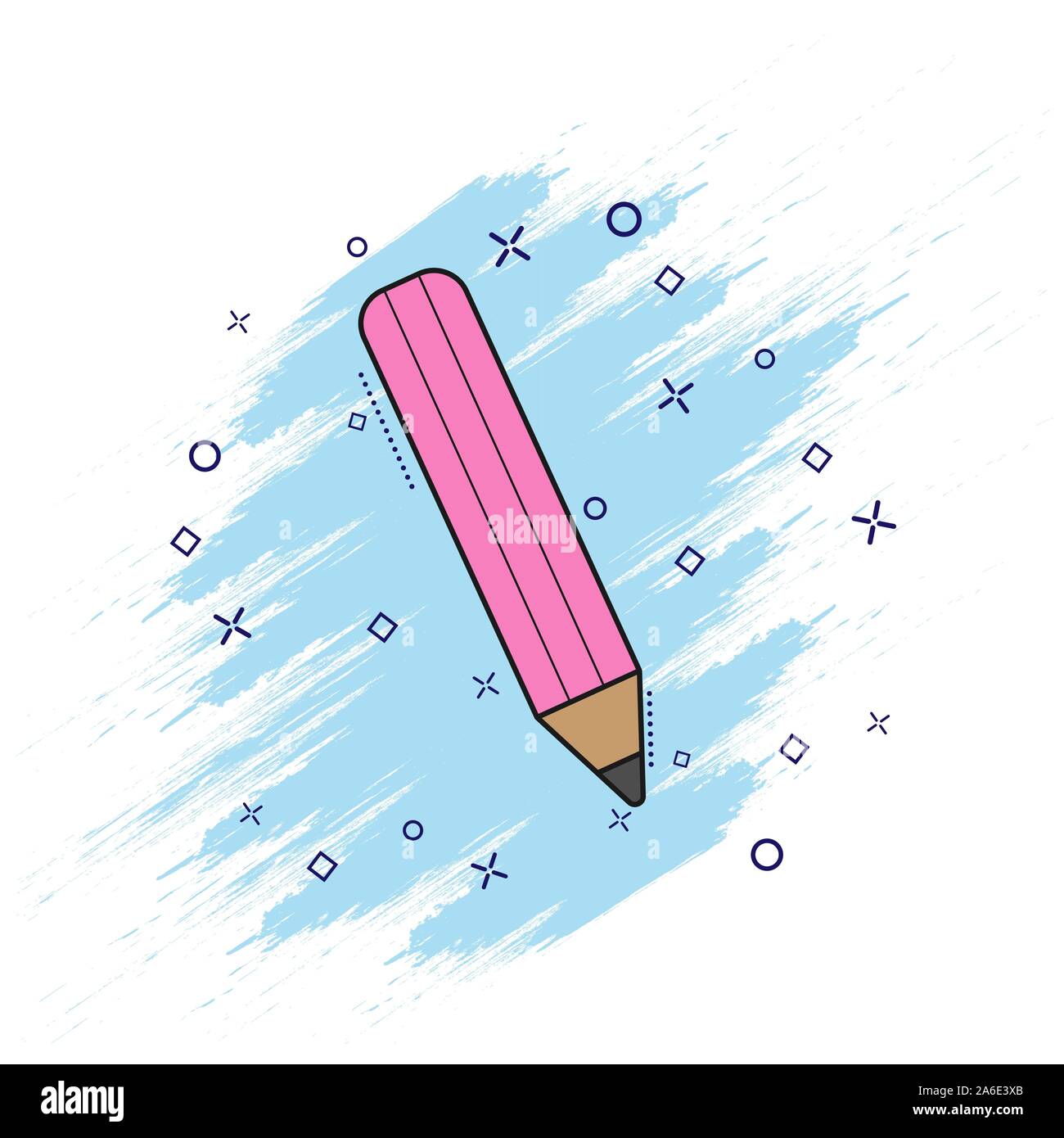 Comic book style pencil icon with splash effect, flat design Stock ...