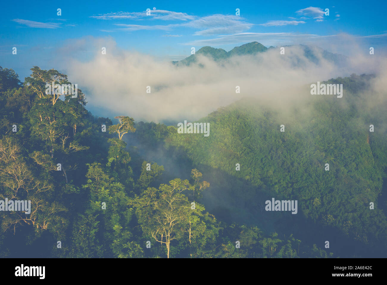 Aerial view of mountains in Nong Khiaw. North Laos. Southeast Asia ...