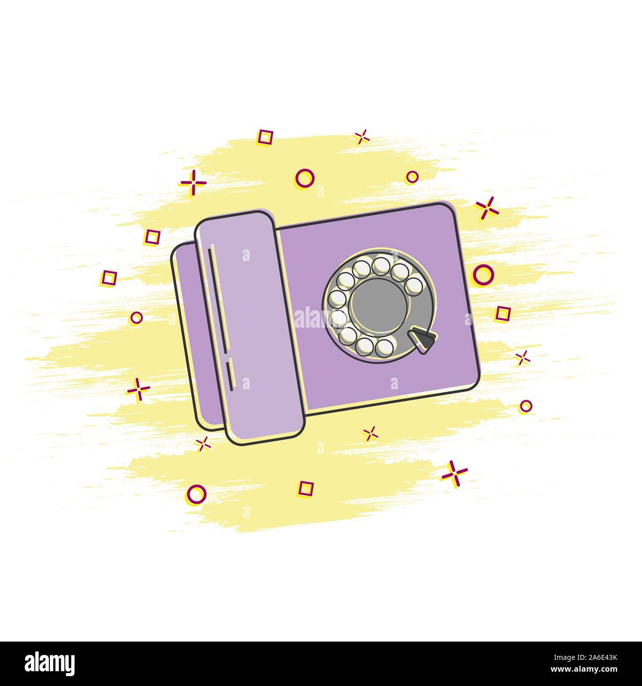 Phone, comic book style icon with splash effect, flat design Stock ...