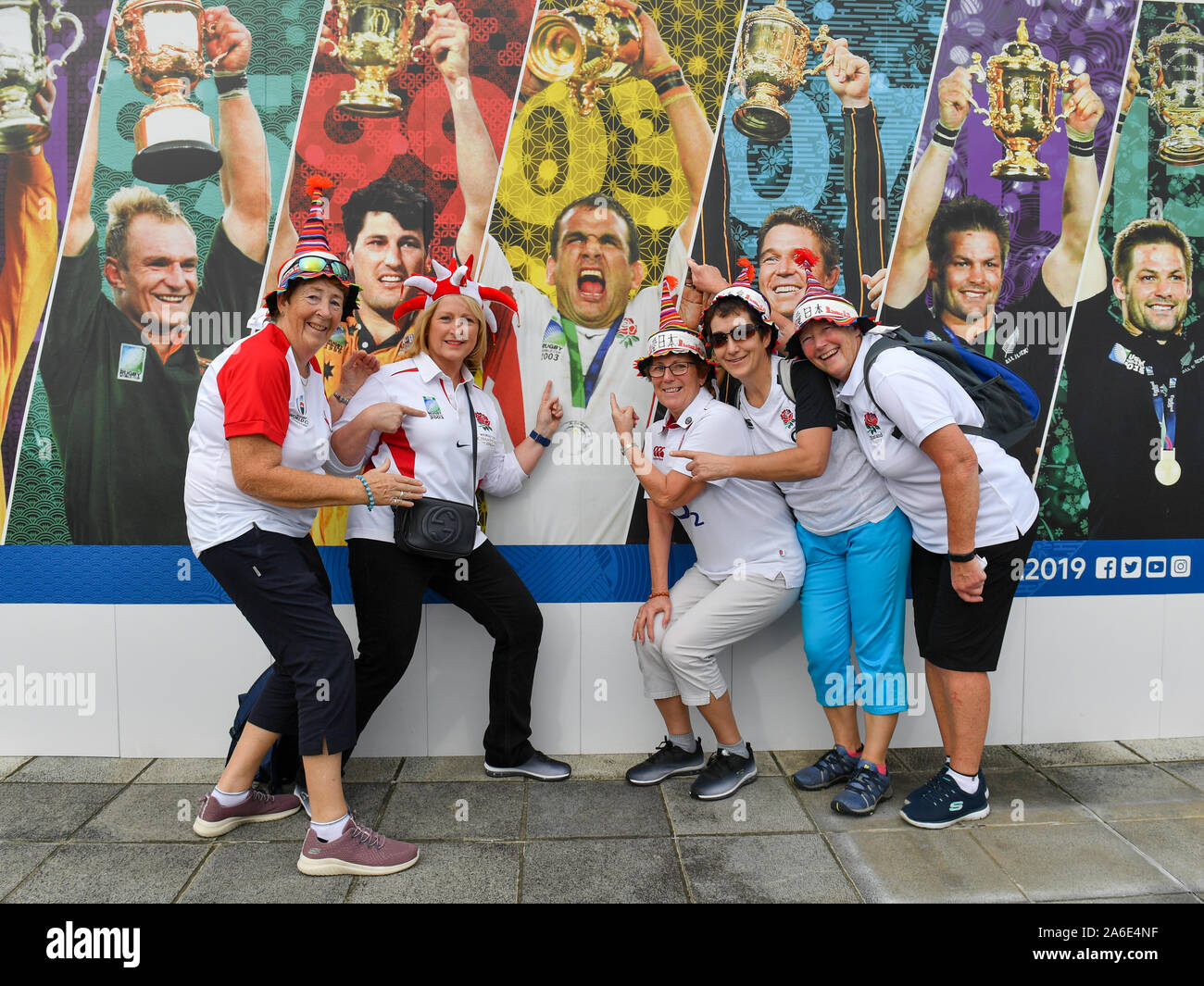 England fans outside the stadium before the 2019 Rugby World Cup Semi ...