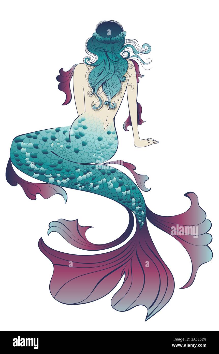 Mermaid from the back hi-res stock photography and images - Alamy