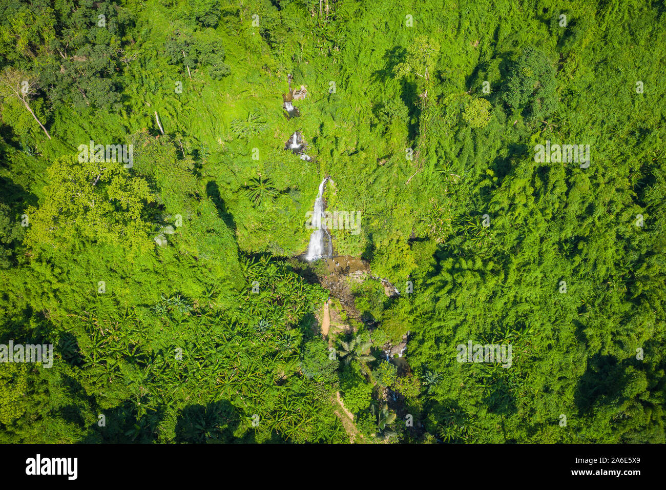 Aerial view of beautiful Kaeng Yuy waterfall at Vang Vieng , Laos ...