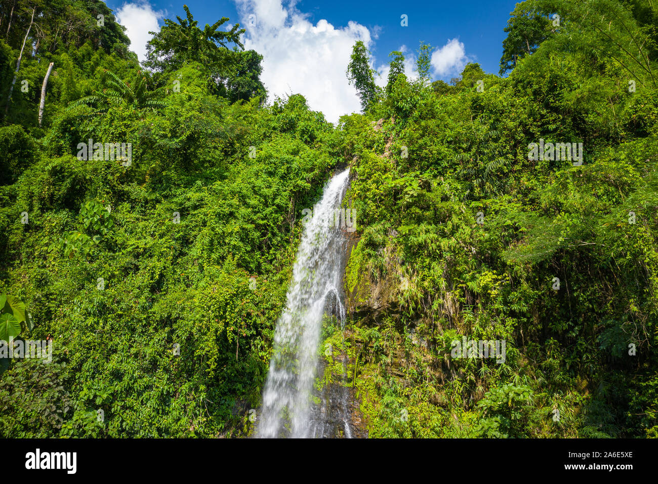 Aerial view of beautiful Kaeng Yuy waterfall at Vang Vieng , Laos ...