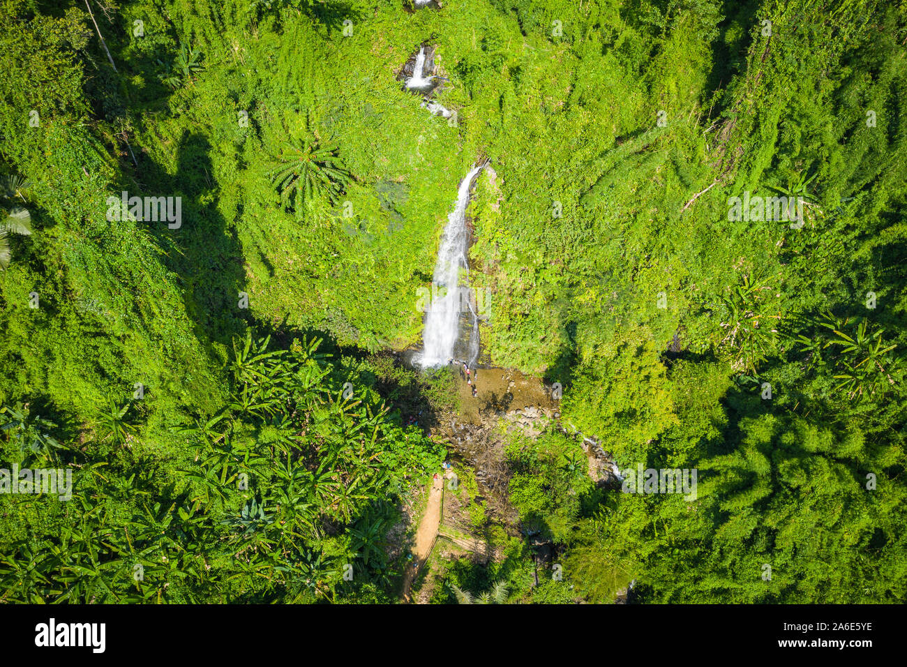 Aerial view of beautiful Kaeng Yuy waterfall at Vang Vieng , Laos ...