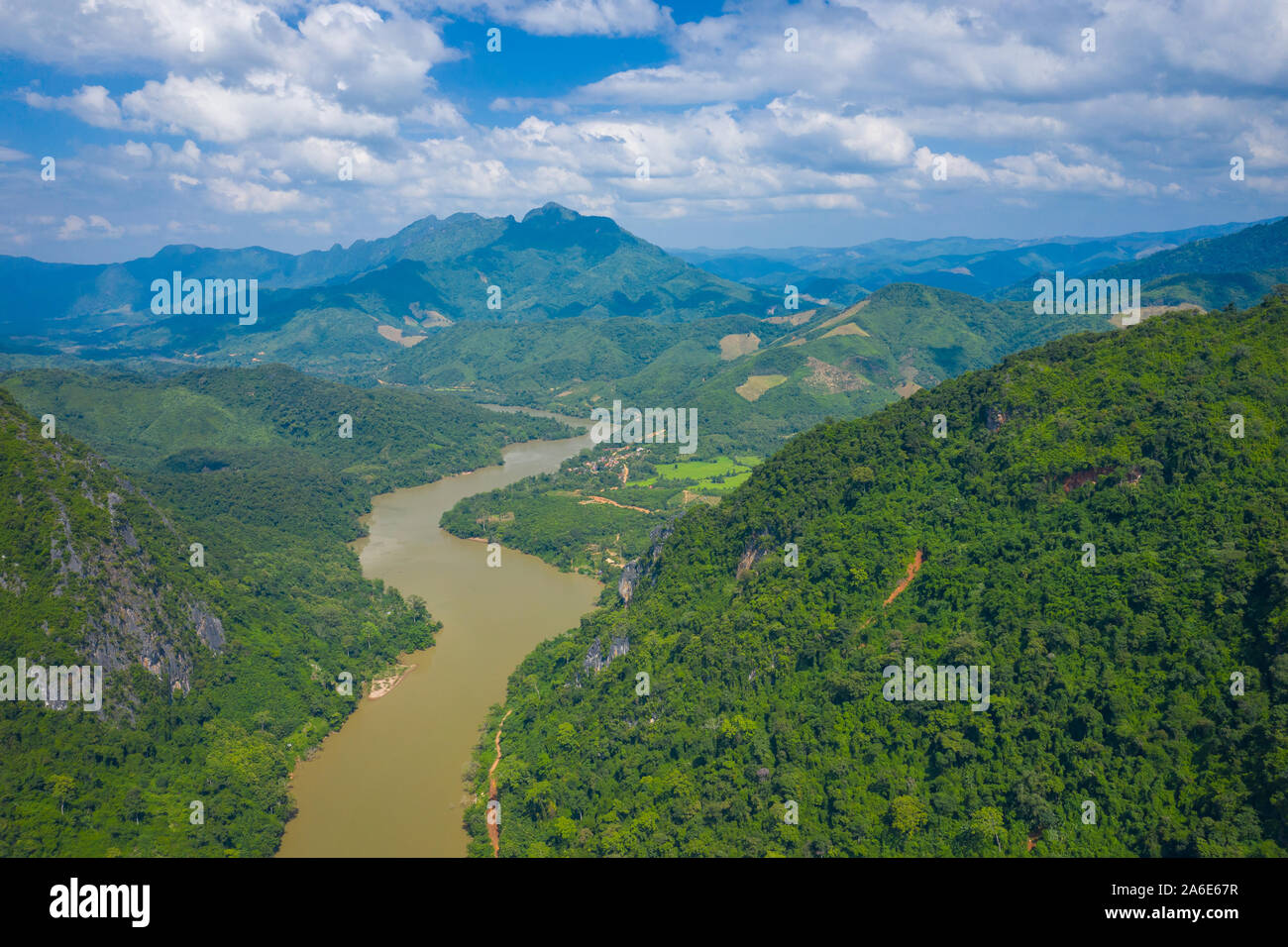 Aerial view of tropical rainforest. North Laos. Southeast Asia. Photo ...