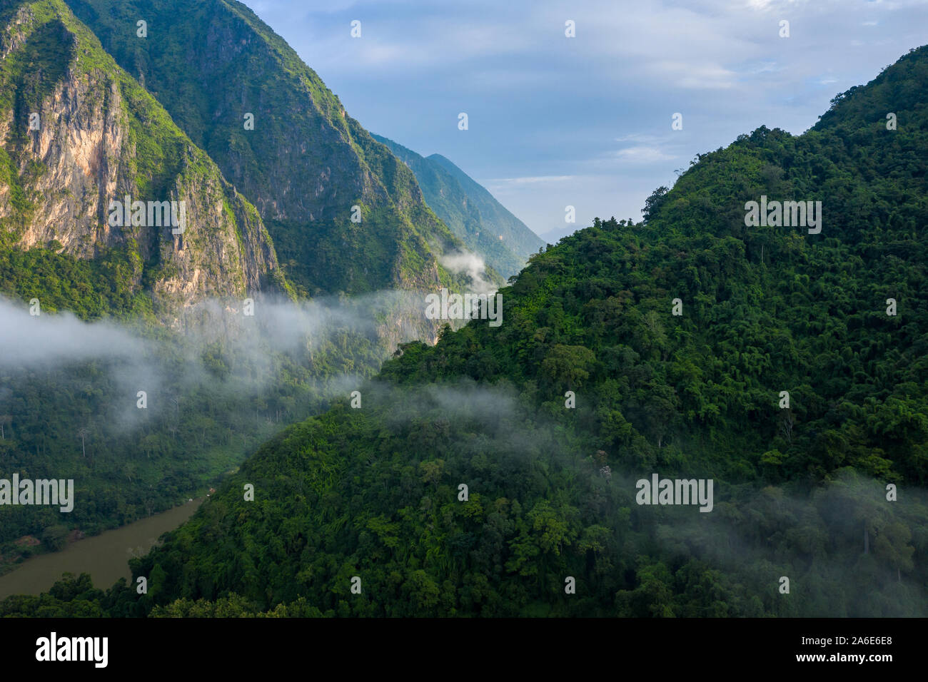 Aerial view of tropical rainforest. North Laos. Southeast Asia. Photo ...