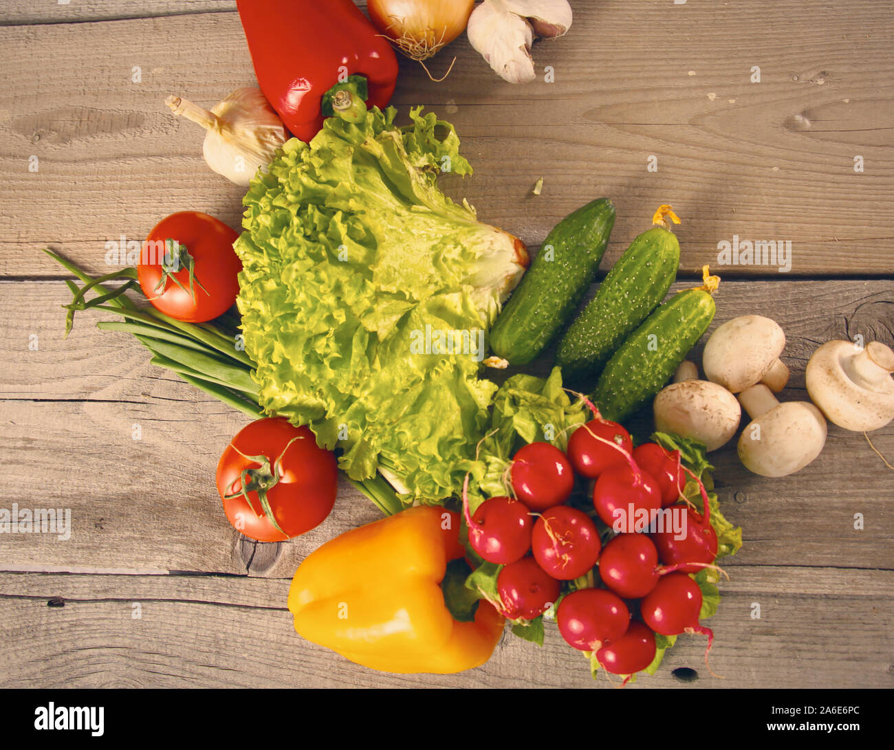 Vegetables . Fresh Bio Vegetable in a Basket. Over Nature Background ...
