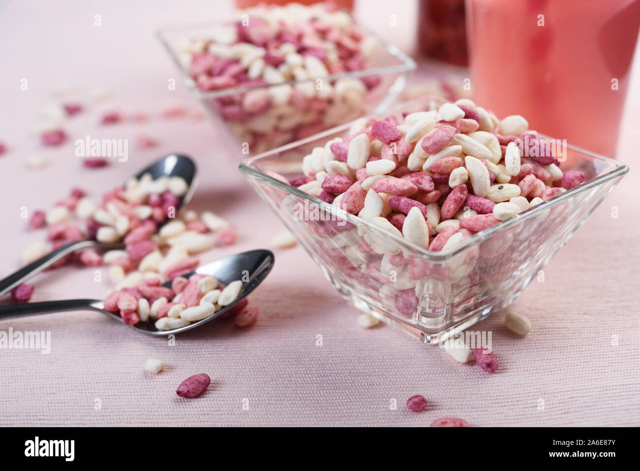 Sweet puffed rice on a table Stock Photo - Alamy