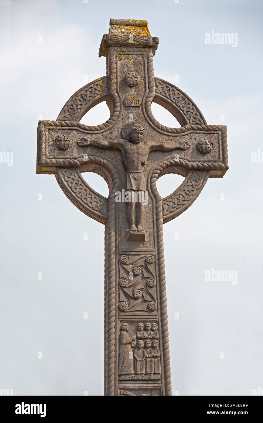 High Cross at the town centre of Cashel in County Tipperary, Republic ...