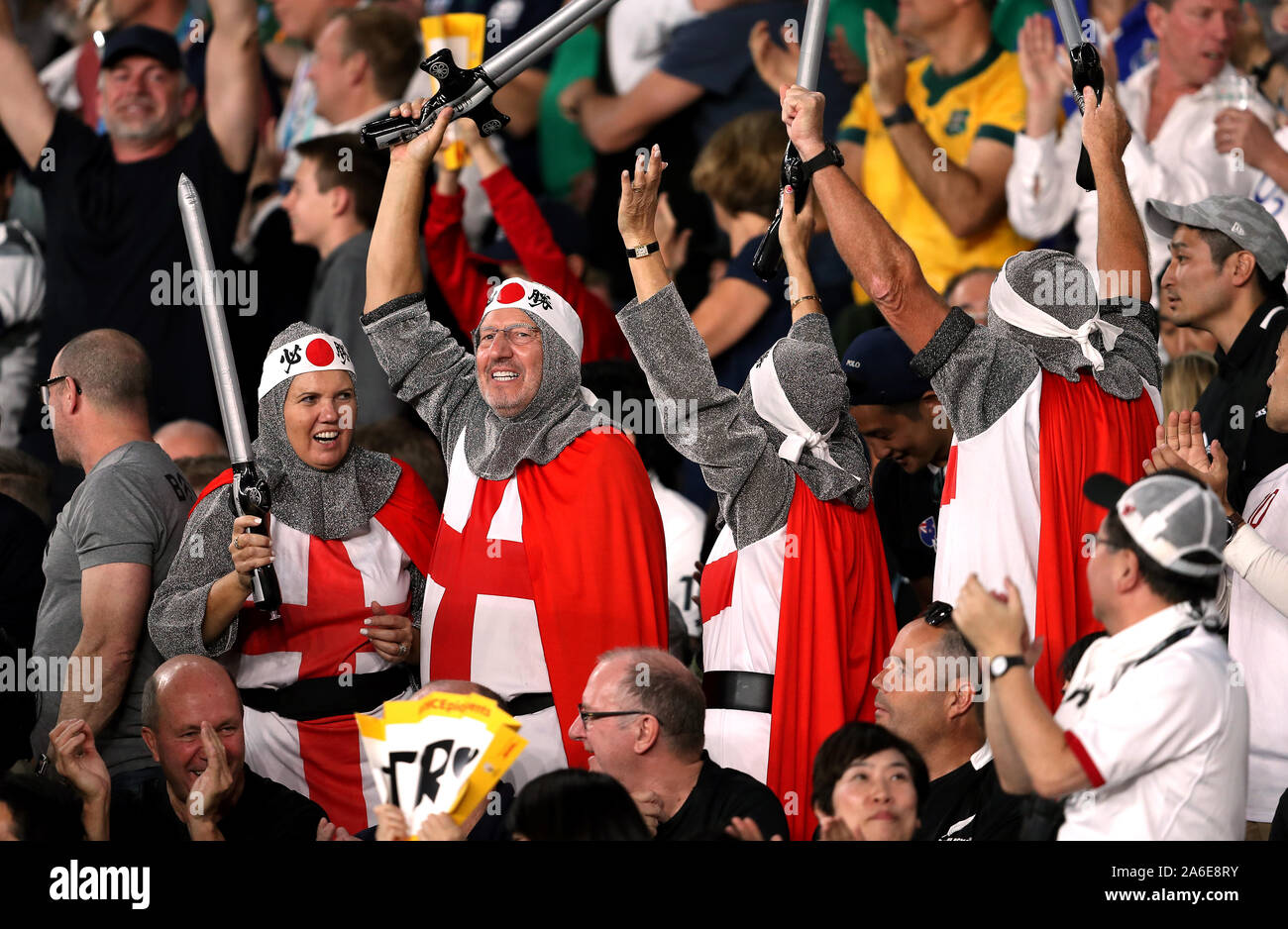 England fans celebrate in the stands during the 2019 Rugby World Cup ...