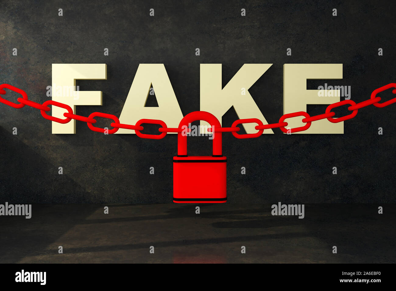fake word lock concept. 3d rendering Stock Photo - Alamy