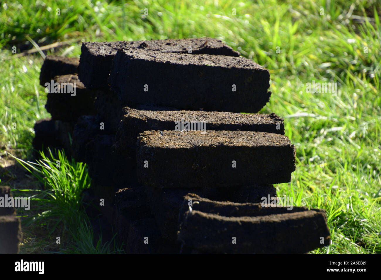 Pile Irish Peat Turf Fuel Stock Photos & Pile Irish Peat Turf Fuel ...