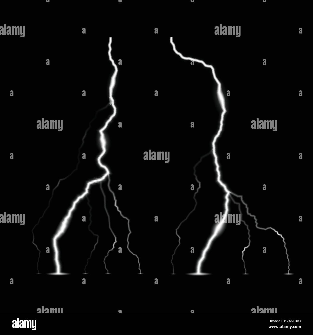 Lightning bolt. Two realistic vector lightning symbols Stock Vector ...