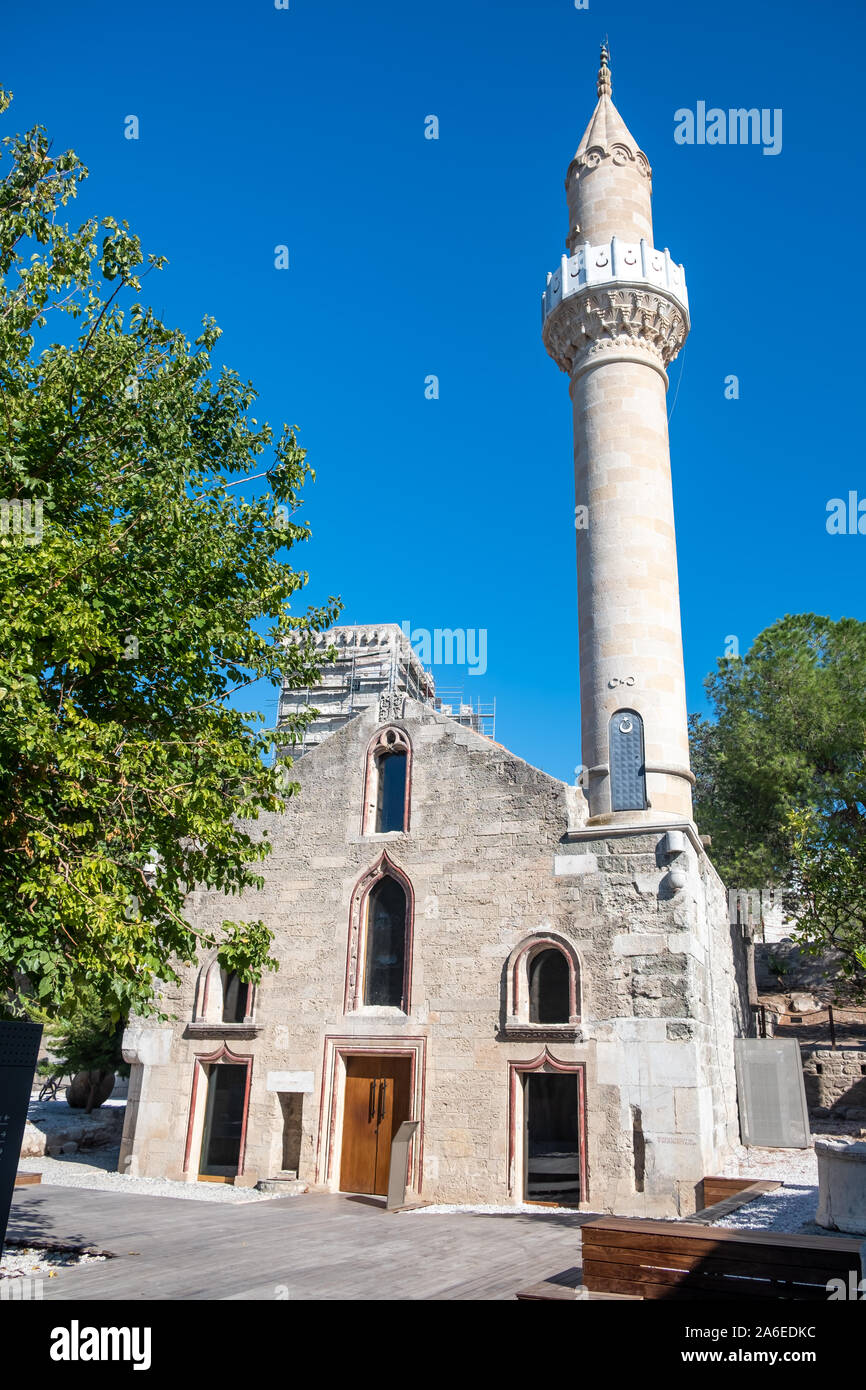 Kizilhisarli Mustafa Pasa Mosque in Bodrum Castle, Turkey Stock Photo ...