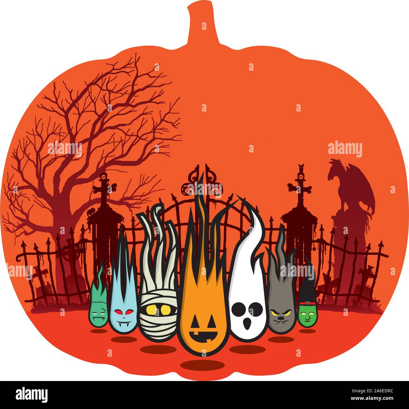 Halloween holiday cartoon characters Stock Vector Images - Alamy