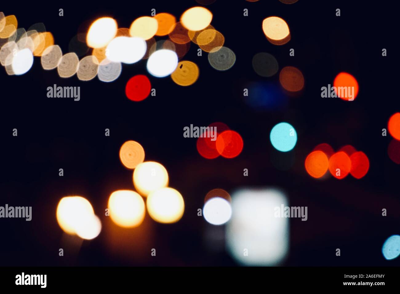colorful lights at night on the street in the city Stock Photo - Alamy