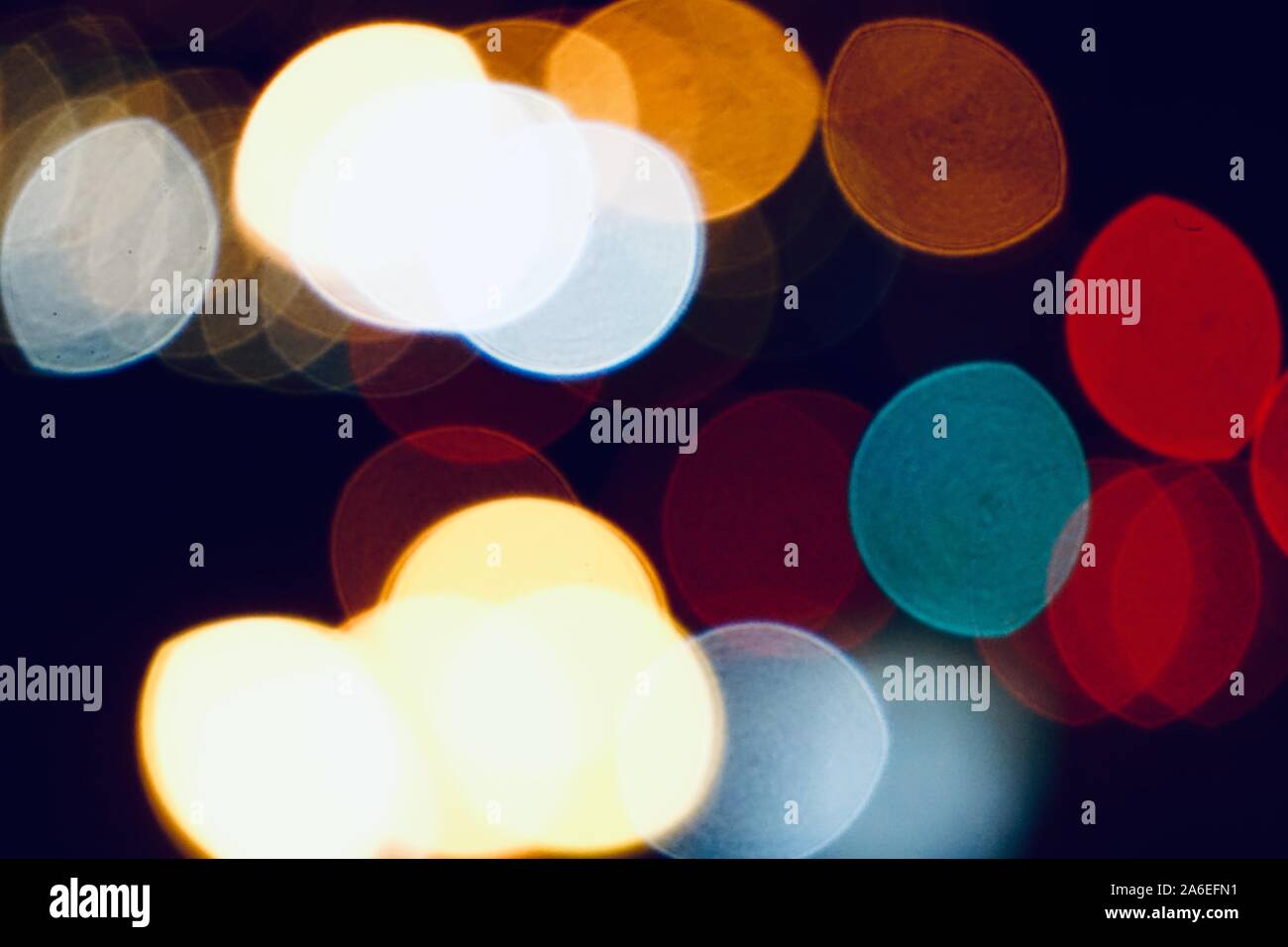 colorful lights at night on the street in the city Stock Photo - Alamy