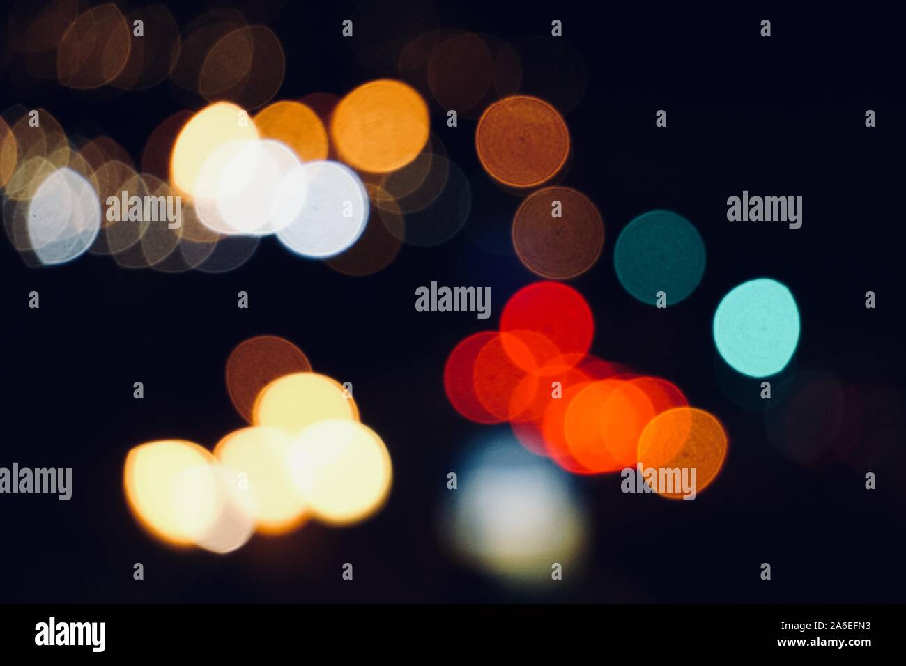 colorful lights at night on the street in the city Stock Photo - Alamy