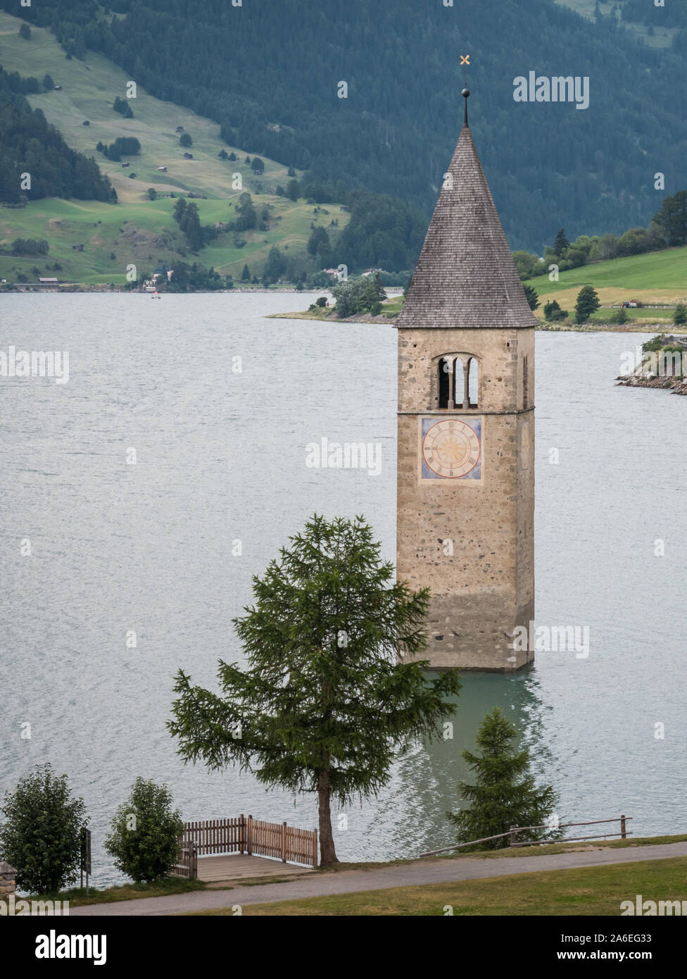 Lake reschen bell tower. hi-res stock photography and images - Alamy