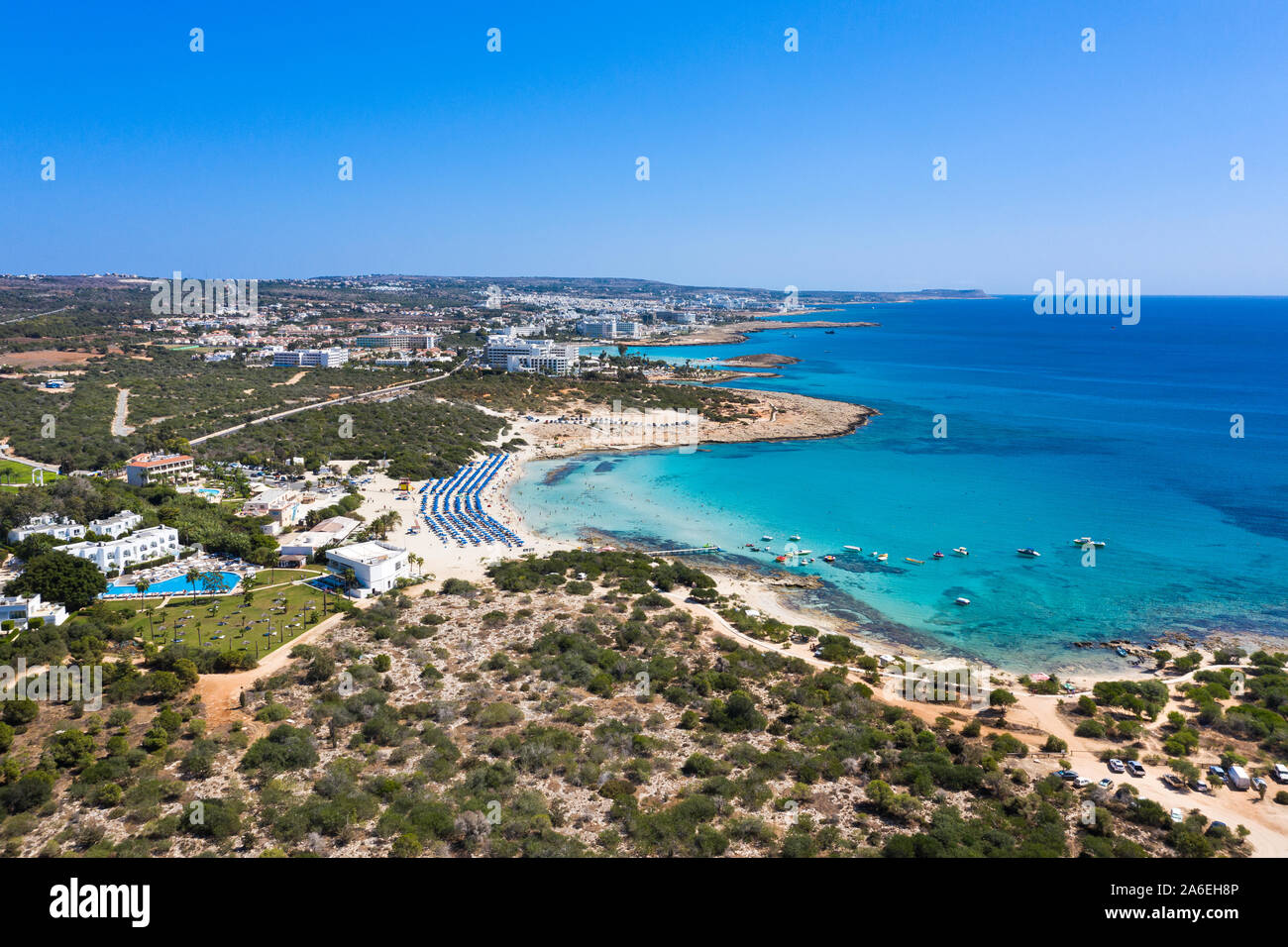 Aerial: The Landa beach in Cyprus Stock Photo - Alamy