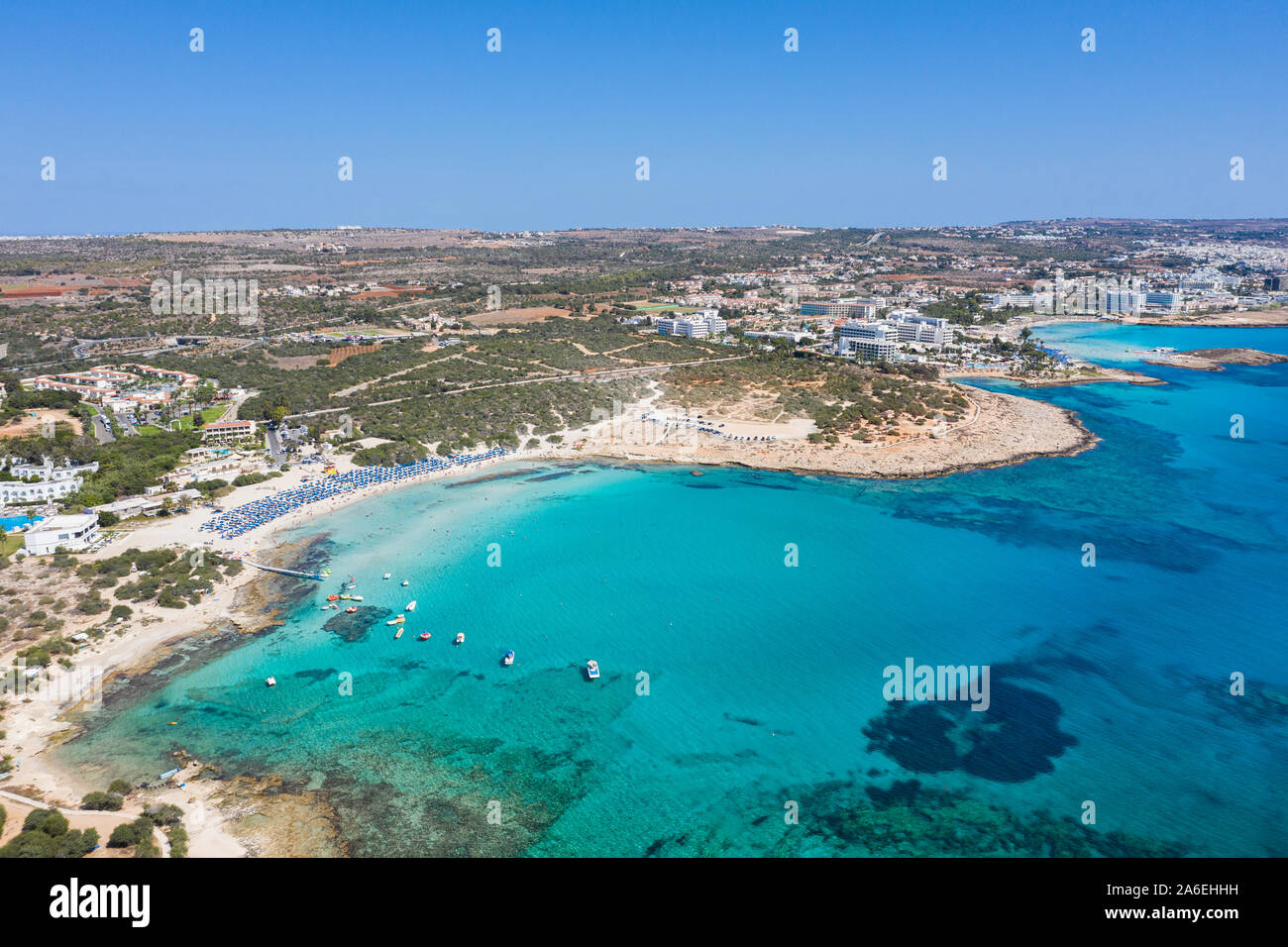 Aerial: The Landa beach in Cyprus Stock Photo - Alamy