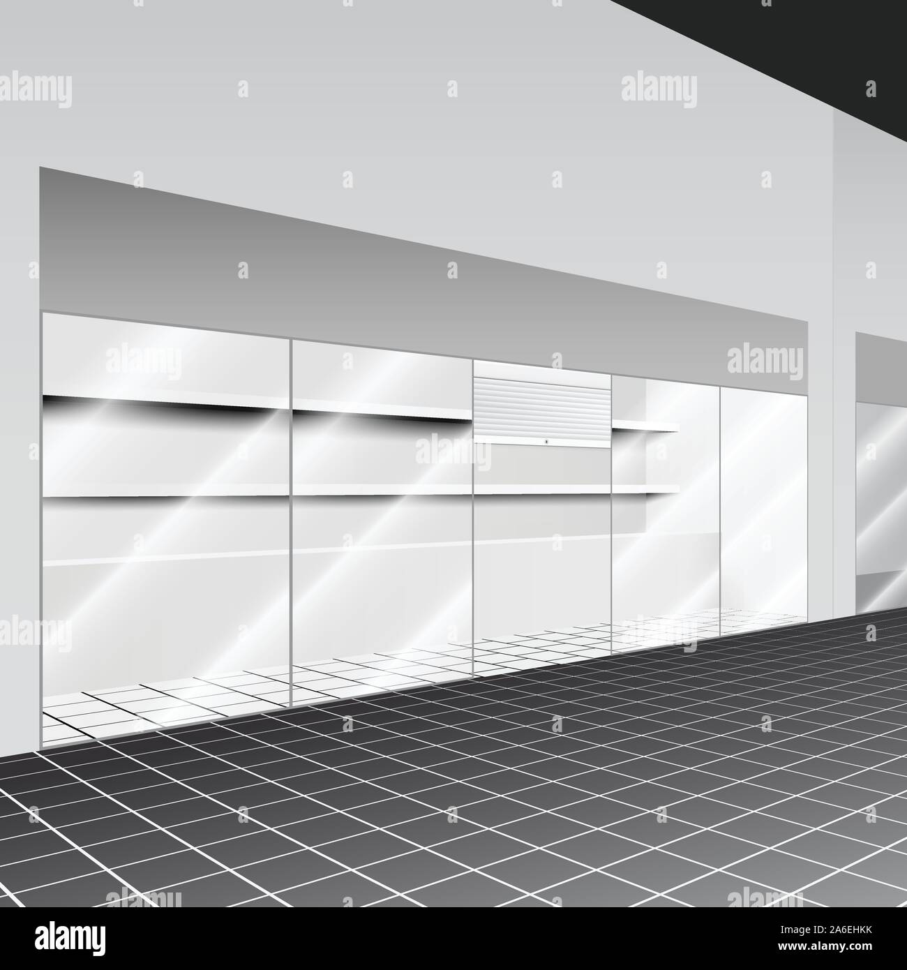 Shop with stand and shelves in the corridor Stock Vector Image & Art ...