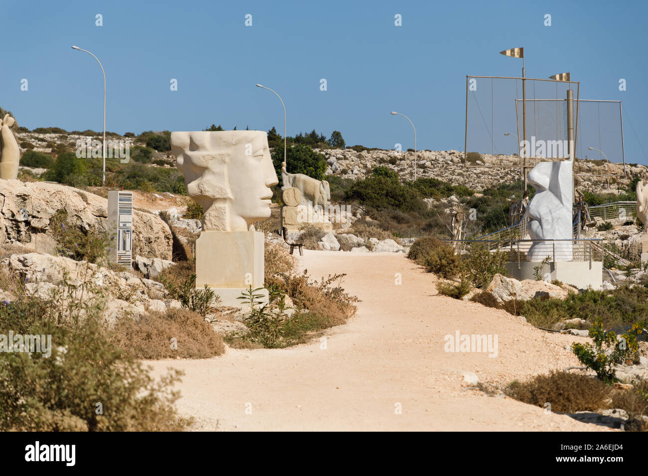 Ayia Napa, Cyprus - September 22 2019: The statues in the Ayia Napa ...
