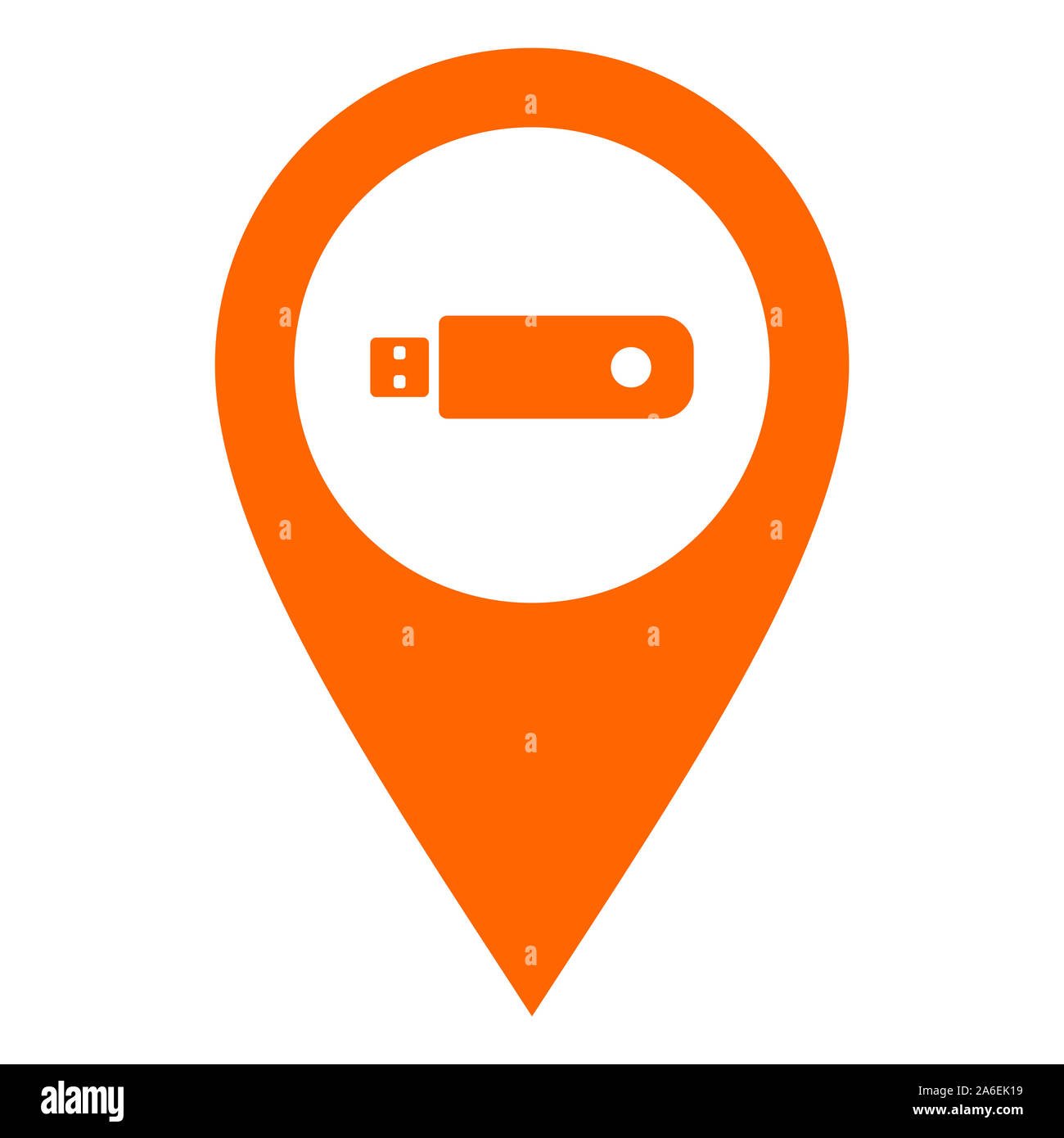 USB stick and location pin Stock Photo - Alamy