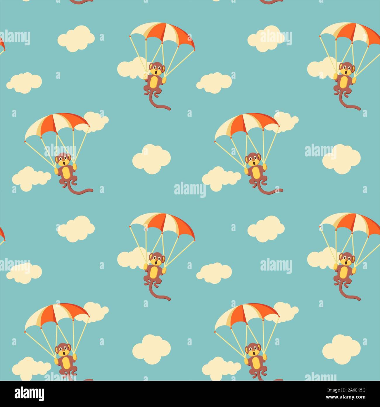 Pattern of monkeys with parachute Stock Vector Image & Art - Alamy