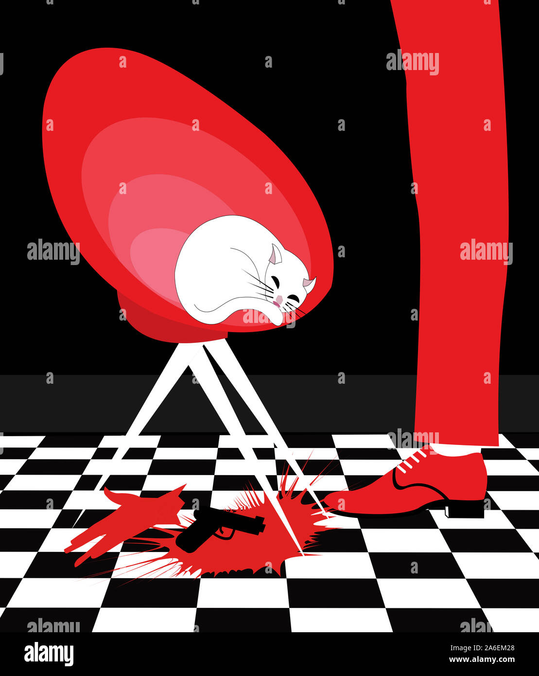 illustration of a criminal running away from the murder scene Stock ...