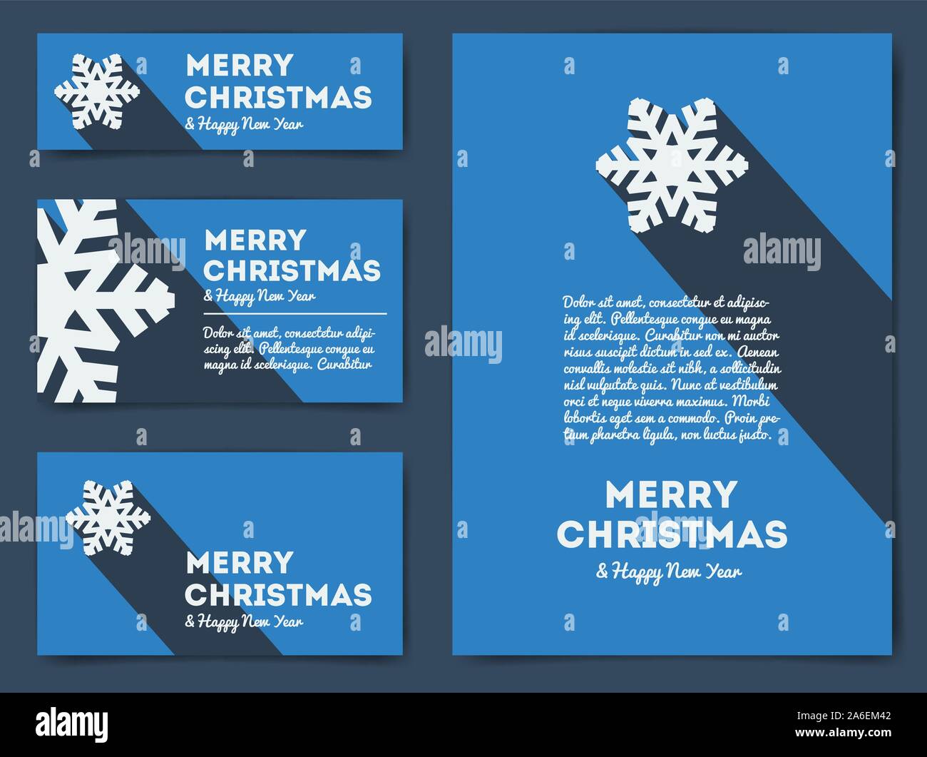 Collection of Christmas banners with snowflake Stock Vector Image & Art ...
