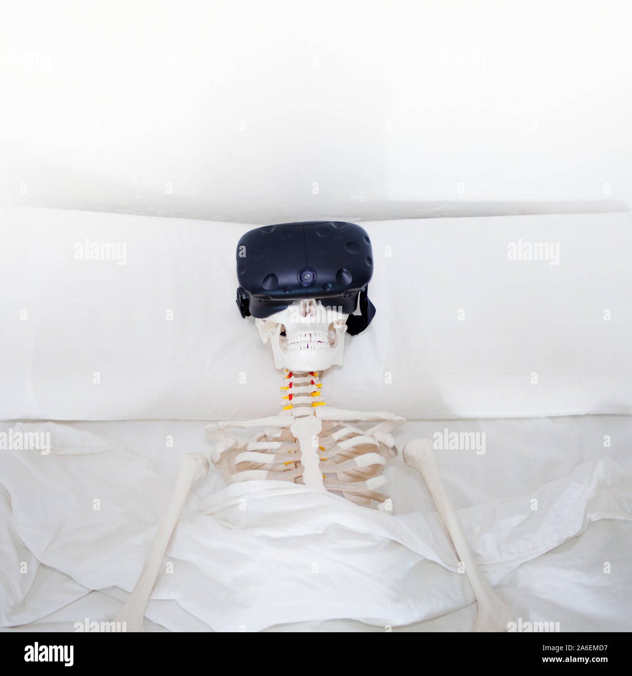 Gamer became interested in a computer game and died. A human skeleton ...