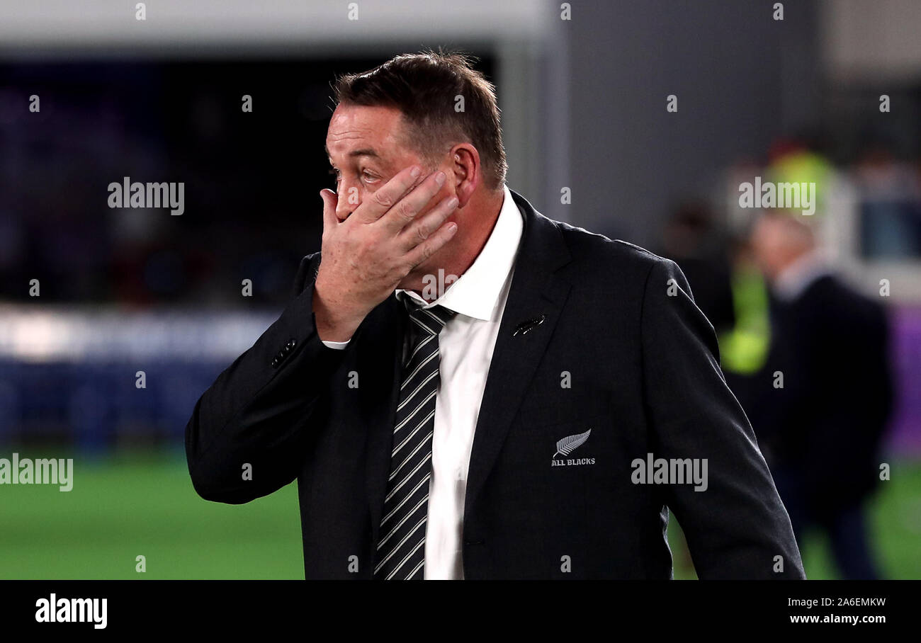 New Zealand coach Steve Hansen walks off the pitch after the 2019 Rugby ...