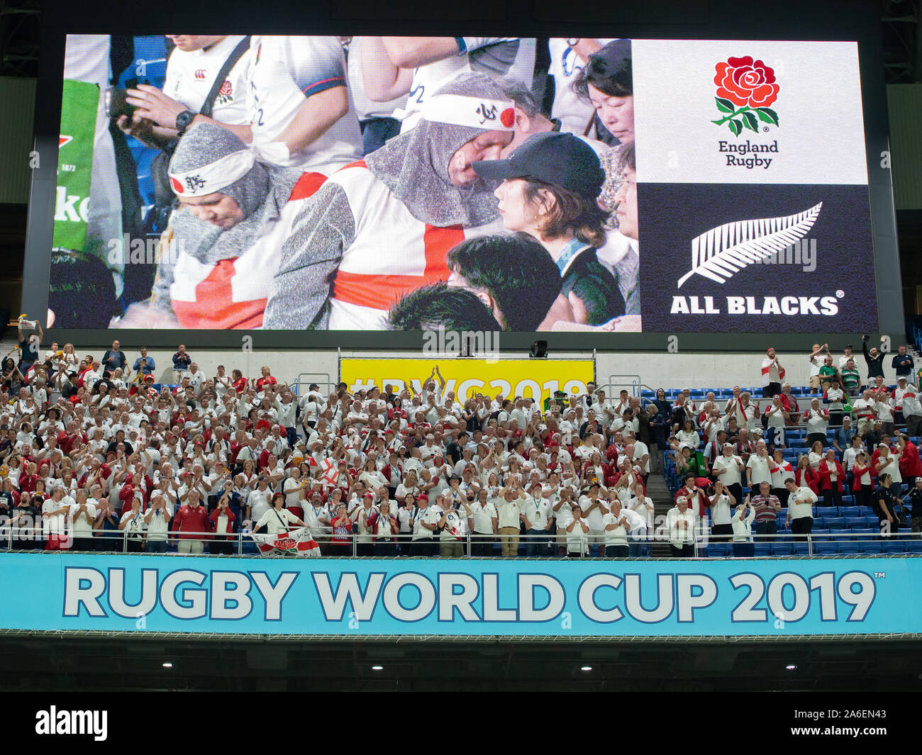 England fans jubilant at the final whistle after the 2019 Rugby World ...