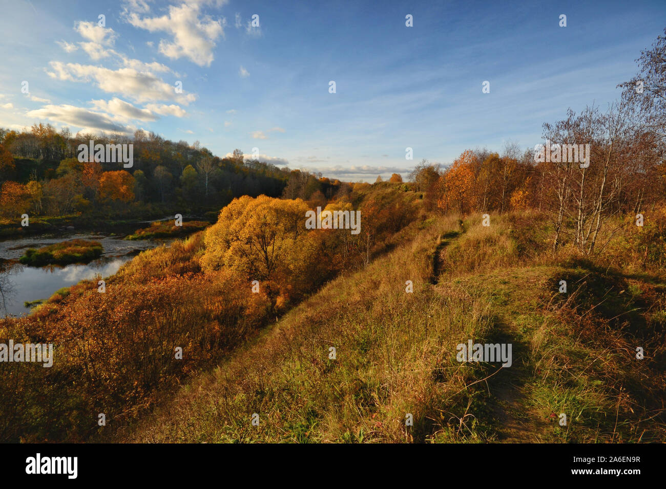 The River Tosna.Leningrad oblast 12 October 2013, Sablinsky natural ...