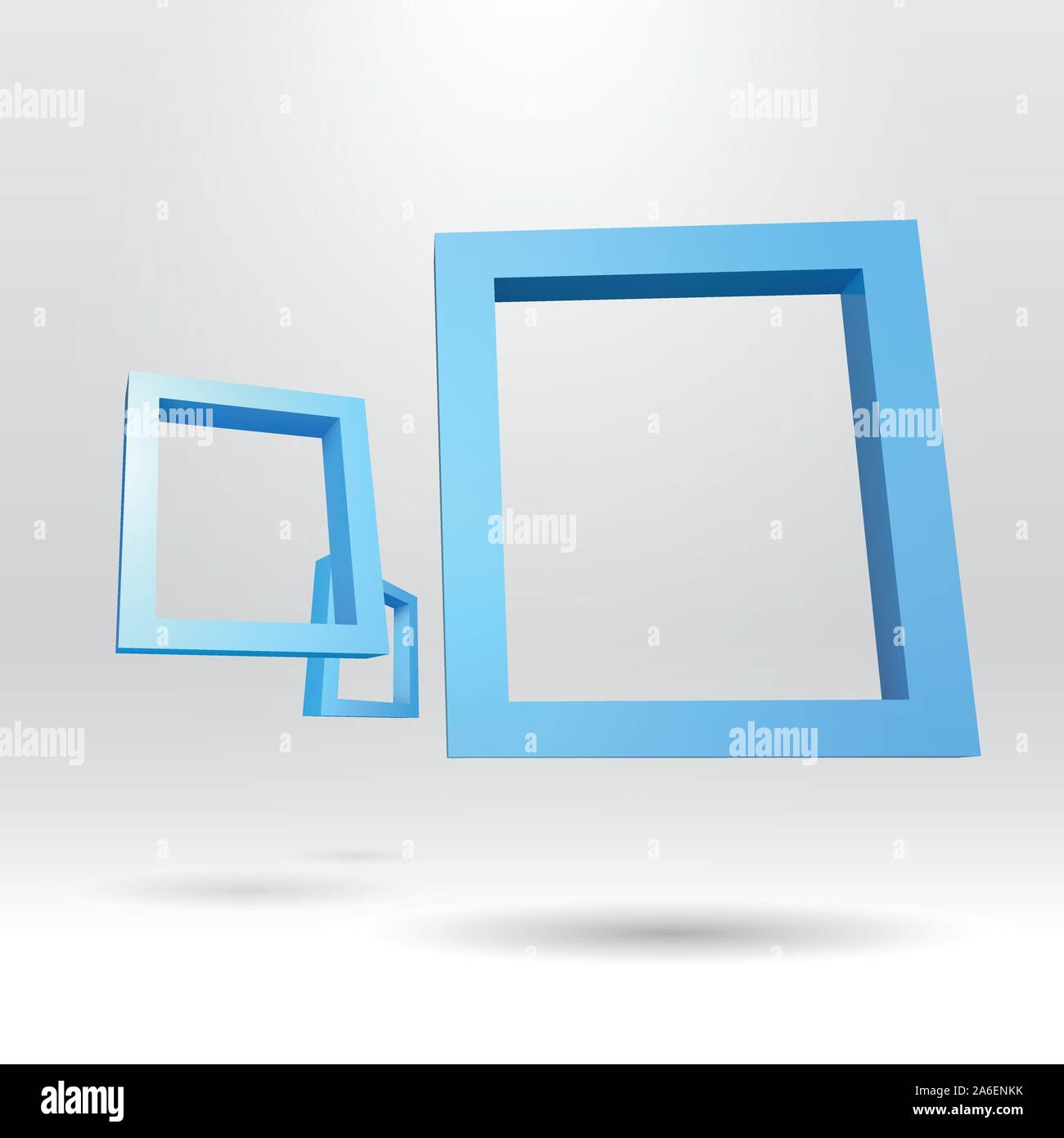 Three blue rectangular 3D frames Stock Vector Image & Art - Alamy