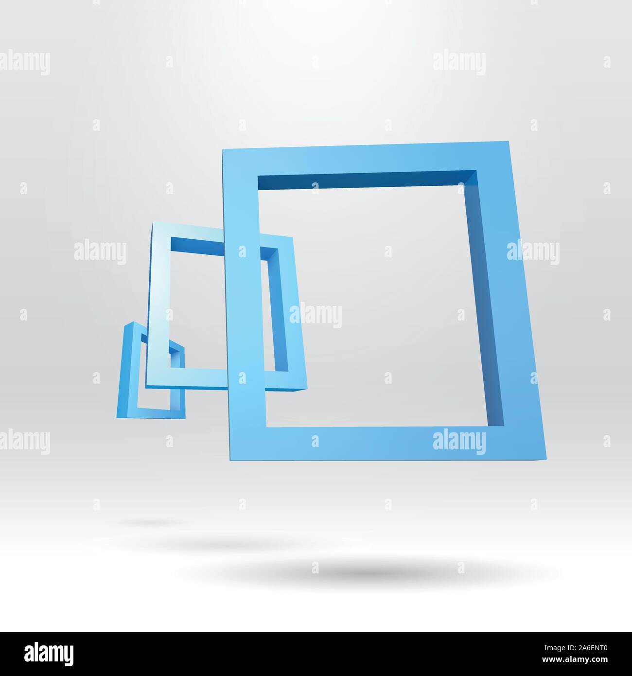Three blue rectangular 3D frames Stock Vector Image & Art - Alamy