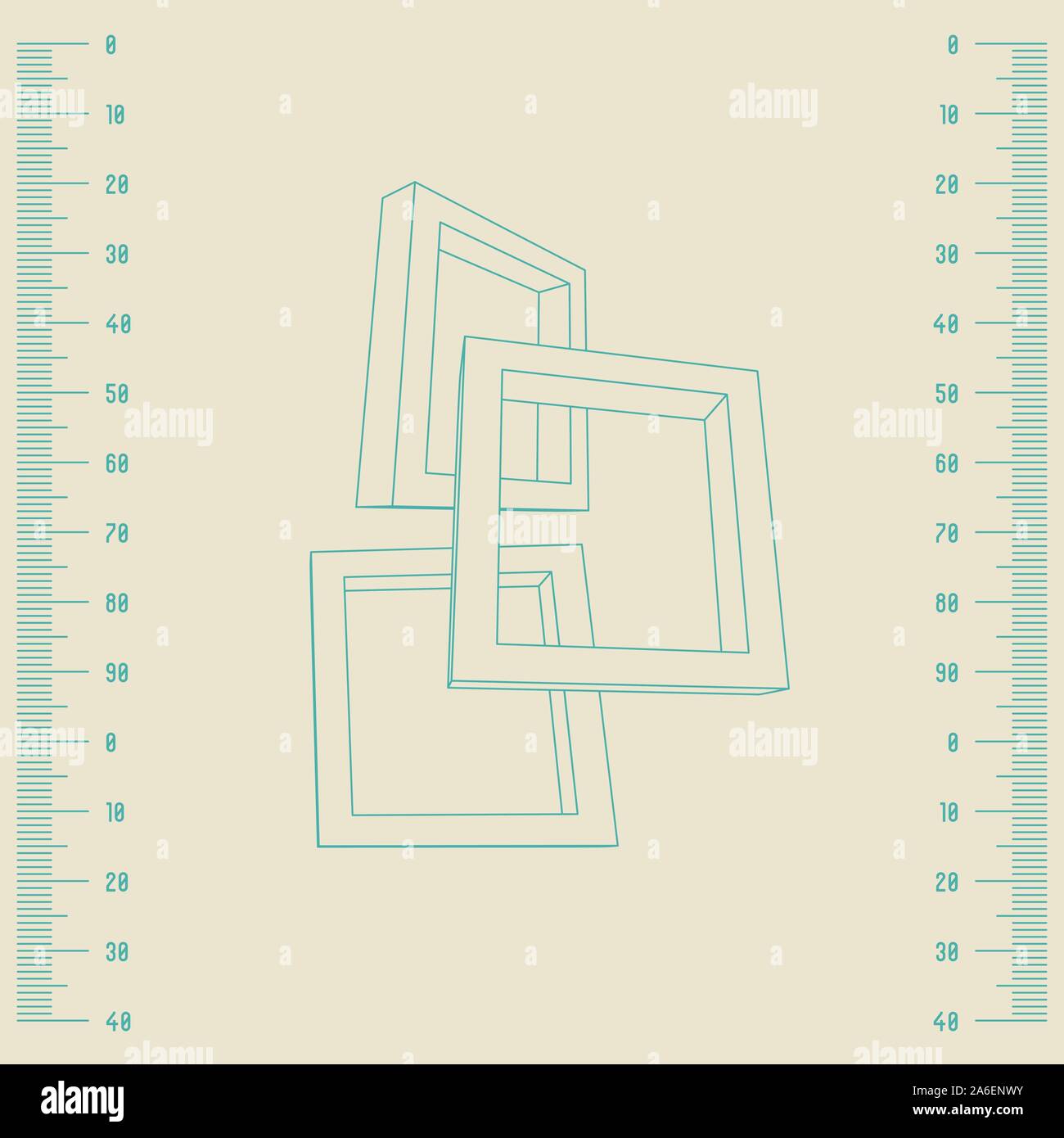 Three rectangular 3D frames blueprint Stock Vector Image & Art - Alamy