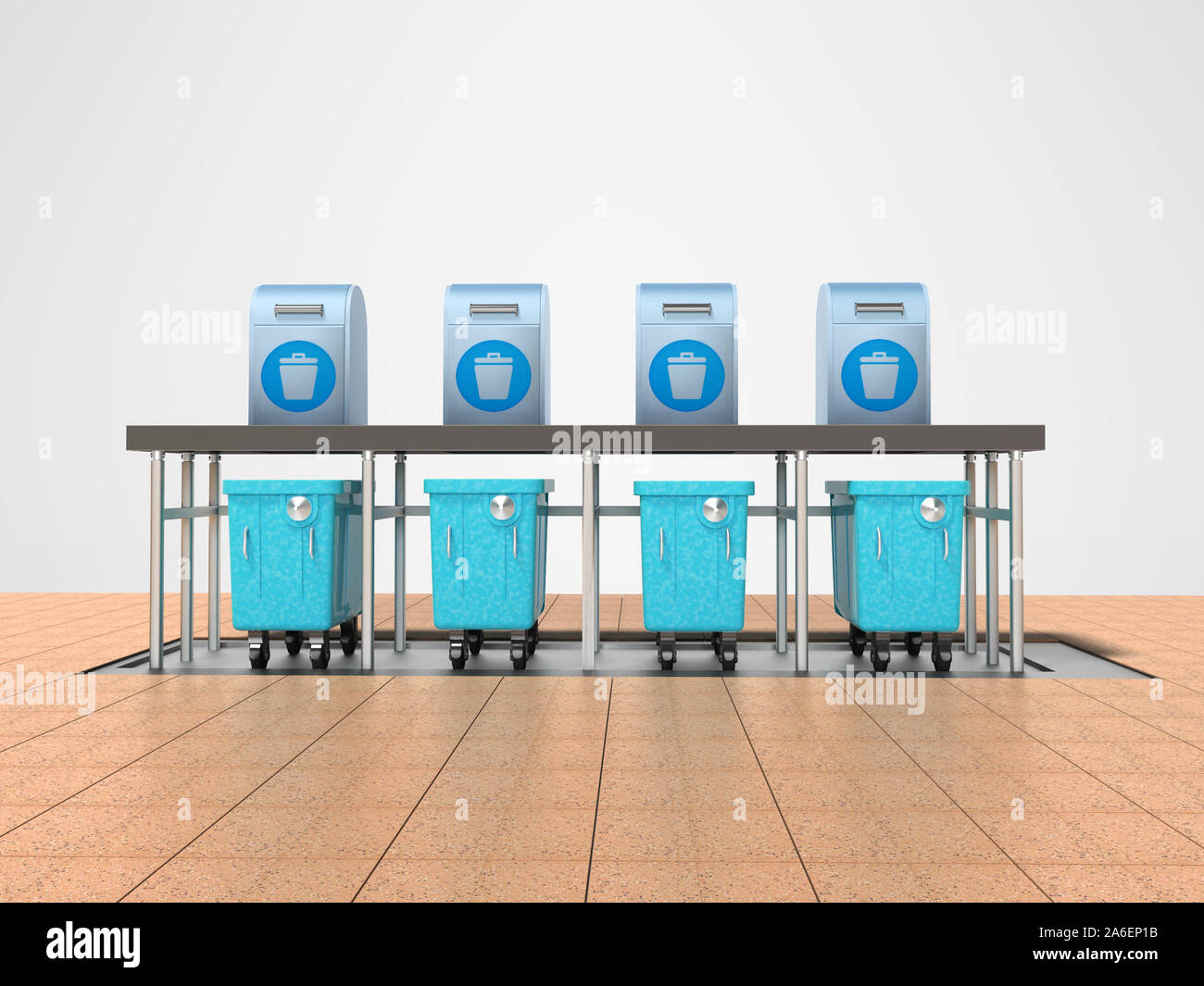 Concept modern underground garbage collection trash for 3d render on ...