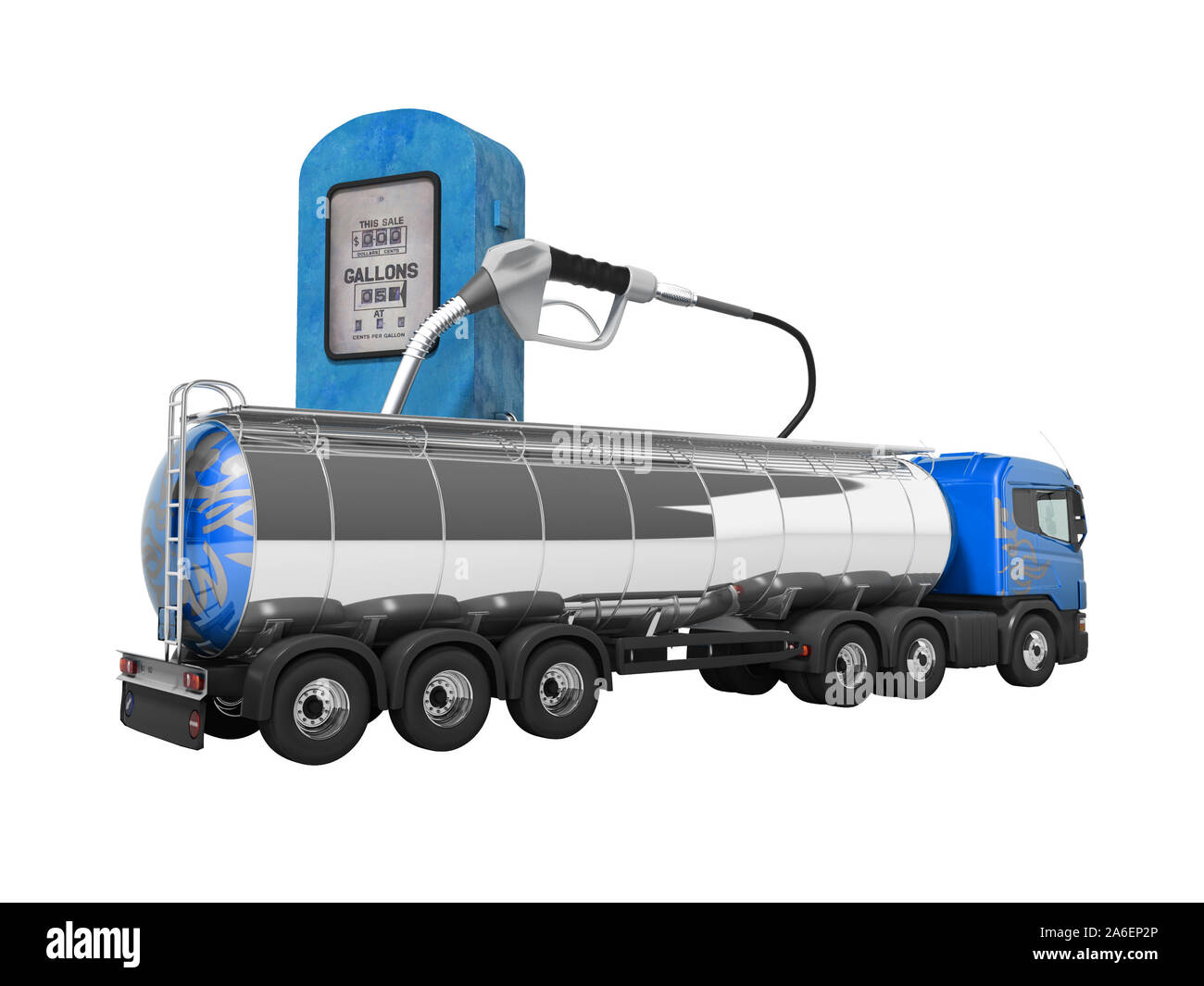Fuel tanker truck on highway Cut Out Stock Images & Pictures - Alamy