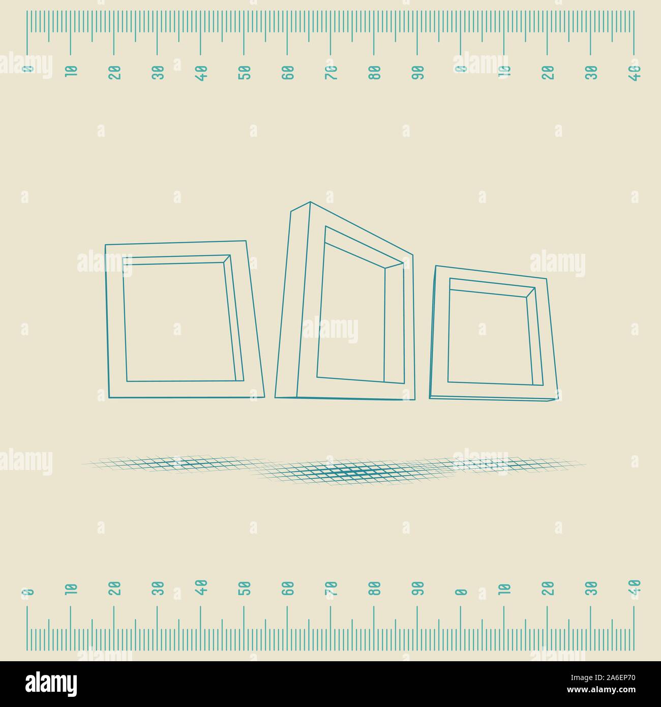 Three rectangular 3D frames blueprint Stock Vector Image & Art - Alamy