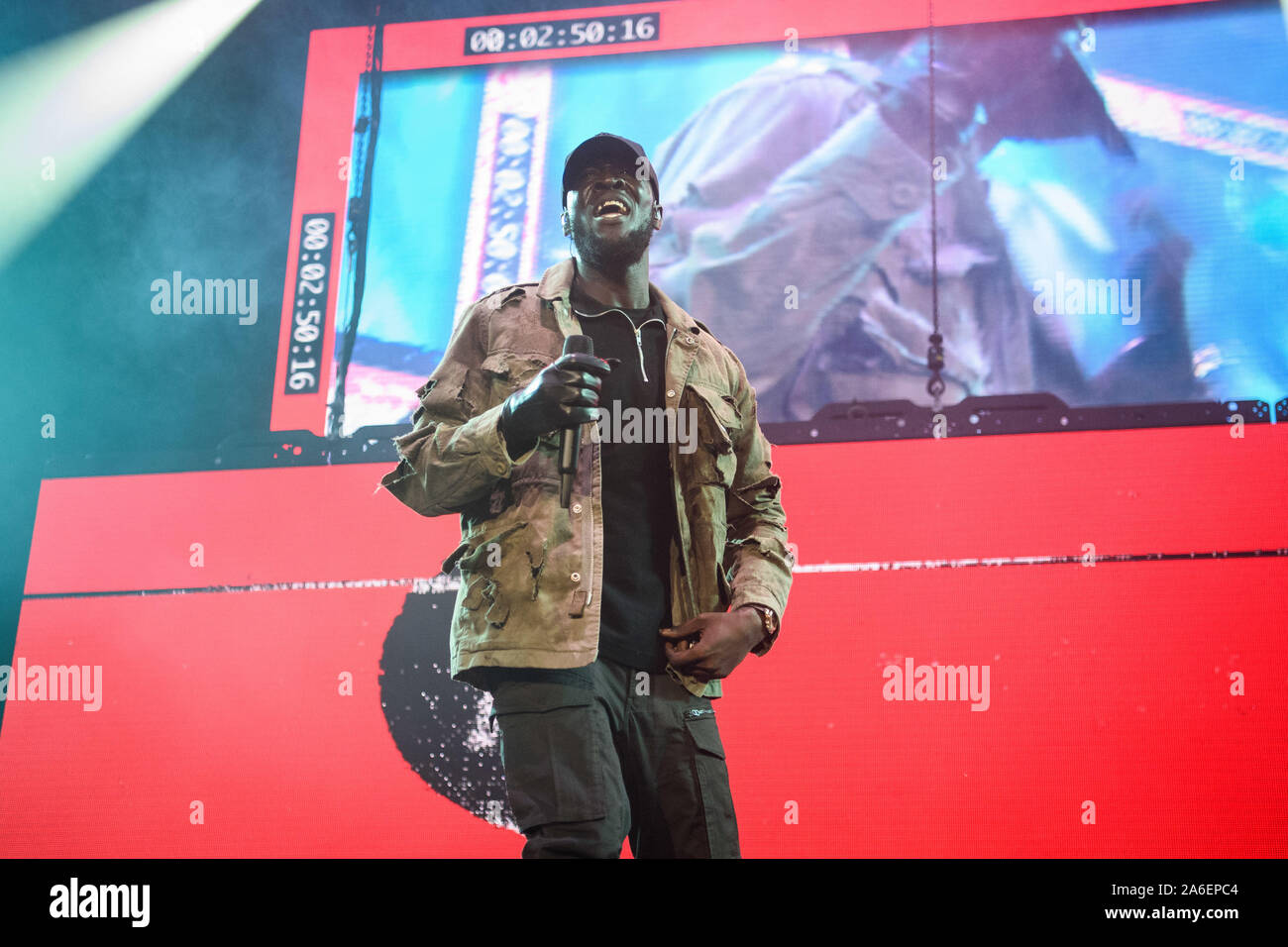 Stormzy performing at the Kiss Haunted House Party held at the SSE ...