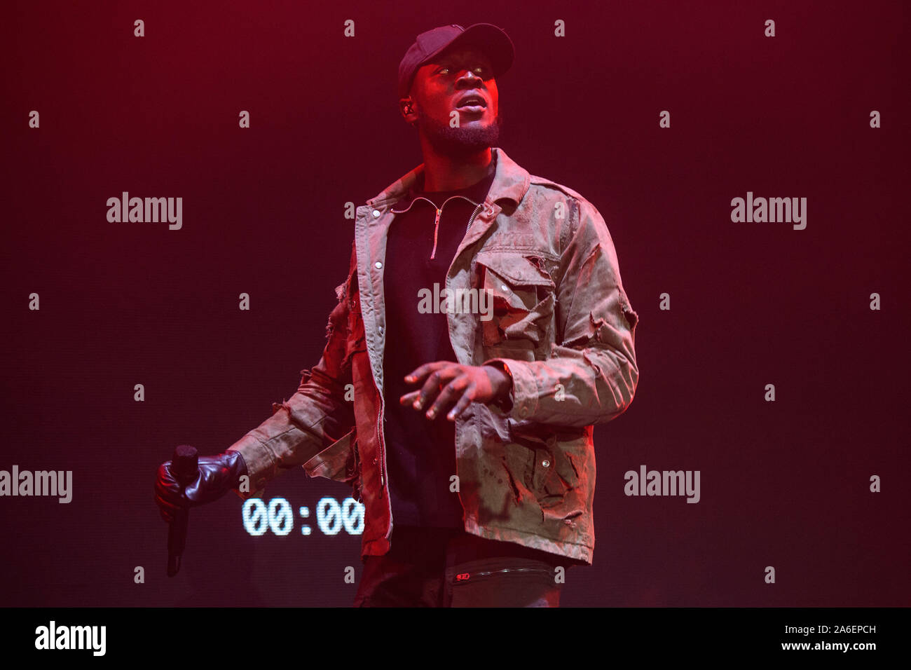 Stormzy performing at the Kiss Haunted House Party held at the SSE ...